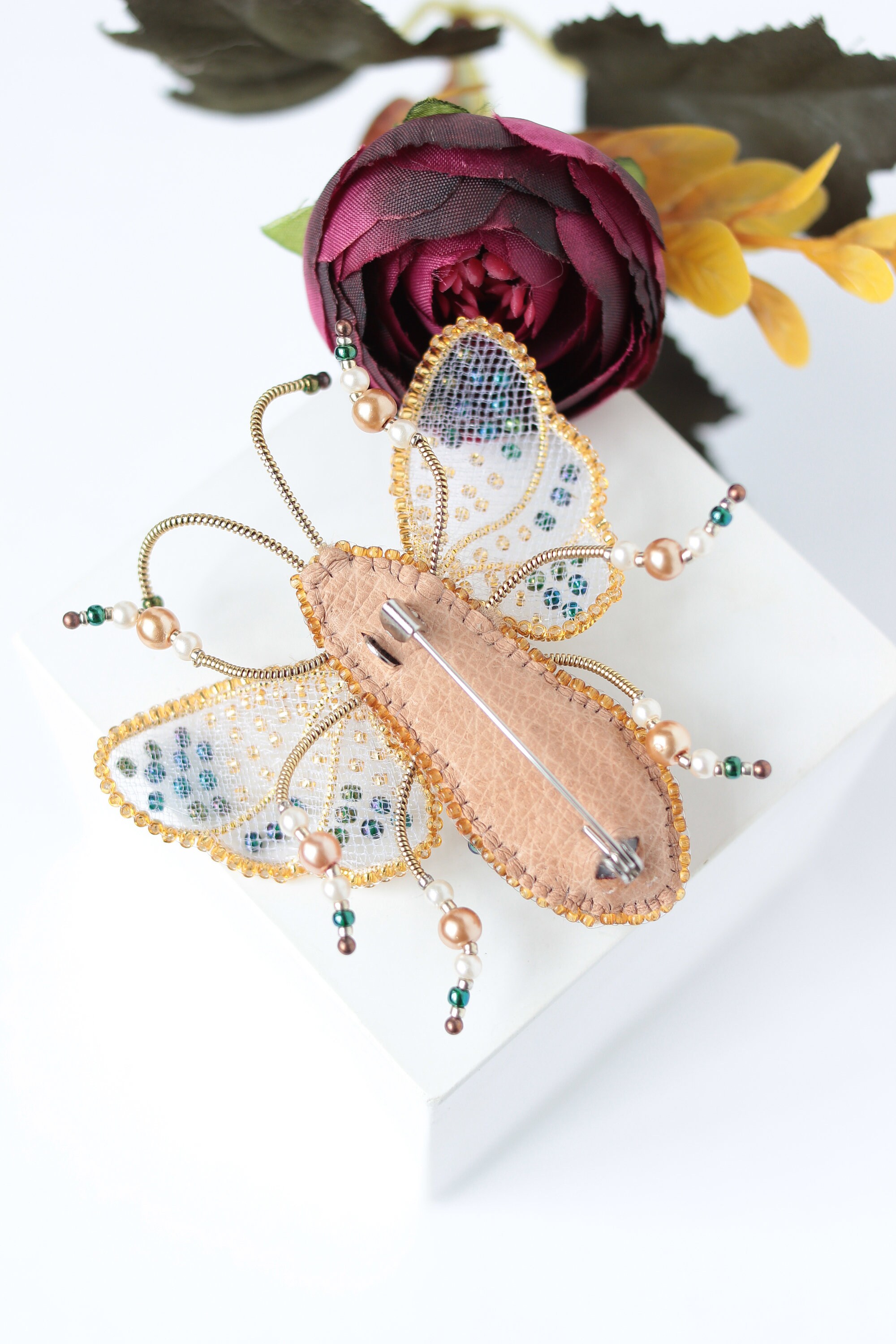 OAK Butterfly Embroidered Bug Brooch Jewelry Insect Pin - Etsy