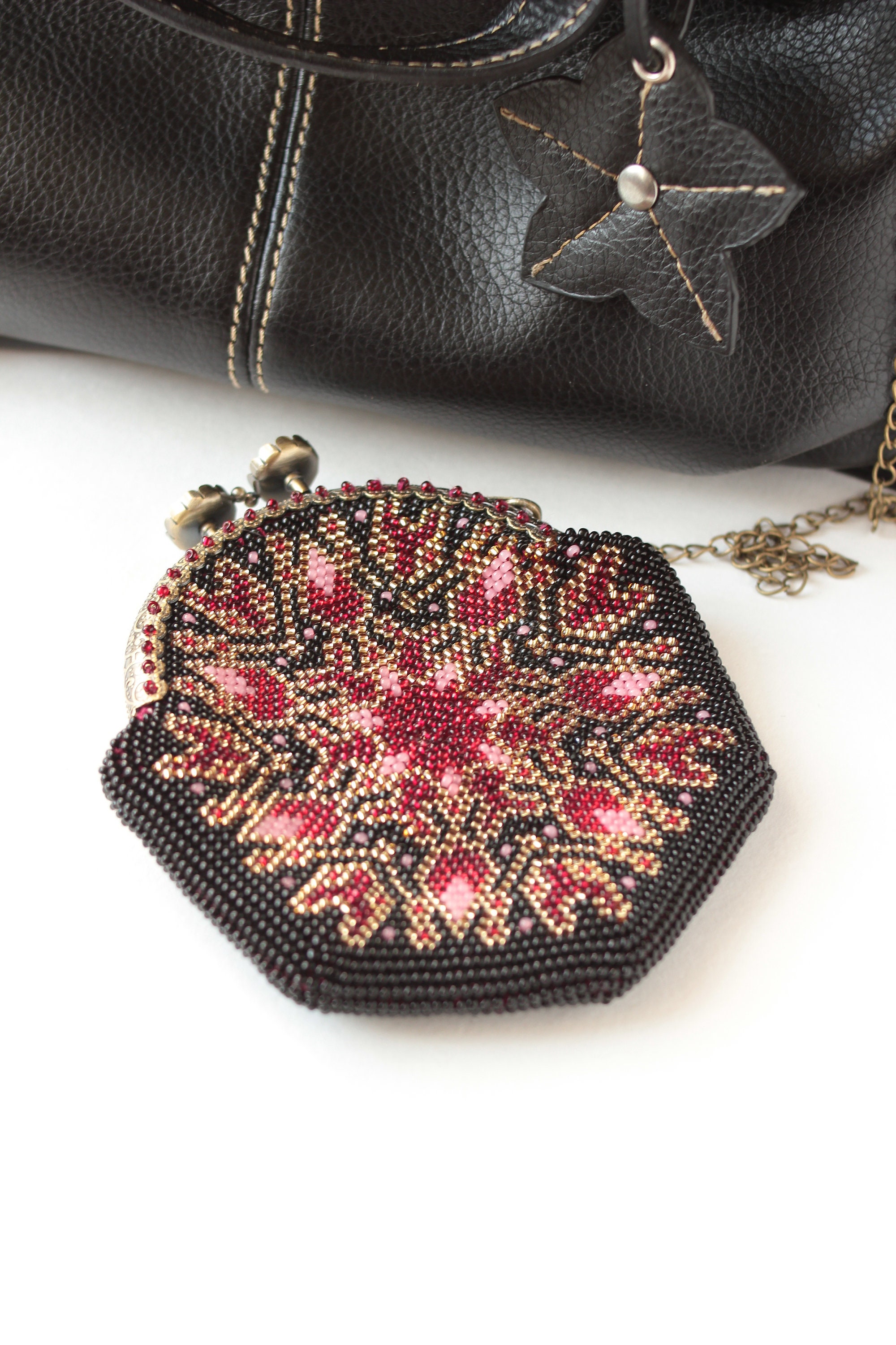 Edwardian beaded purse Victorian handbag Small evening bag | Etsy