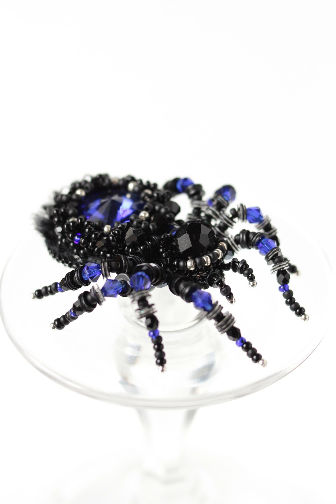 Black Blue Crystal Spider Jewelry Gothic Spider Brooch Halloween Gift ...