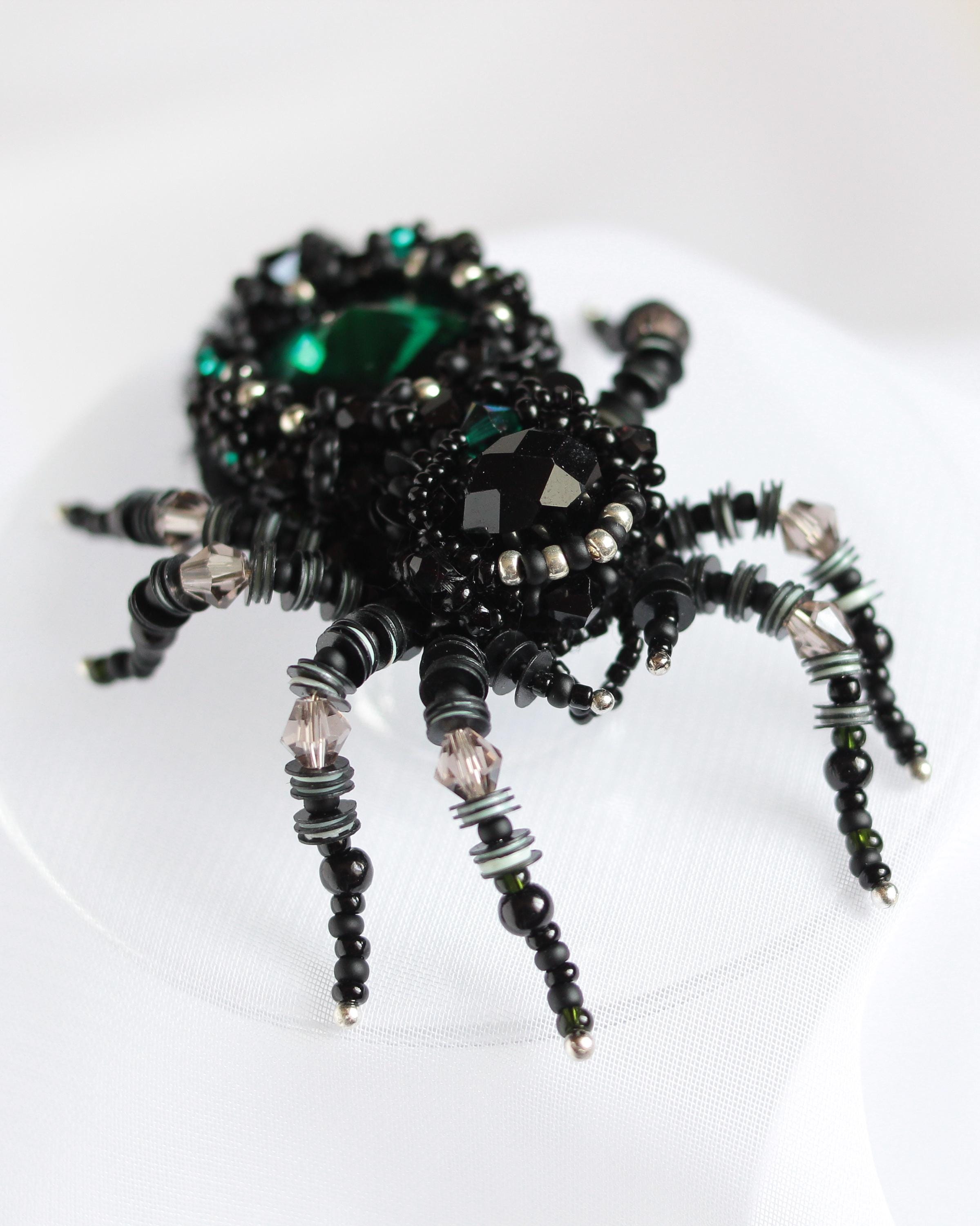 Tutorial Beadwork Spider Brooch Black Tarantula DIY PDF Halloween ...