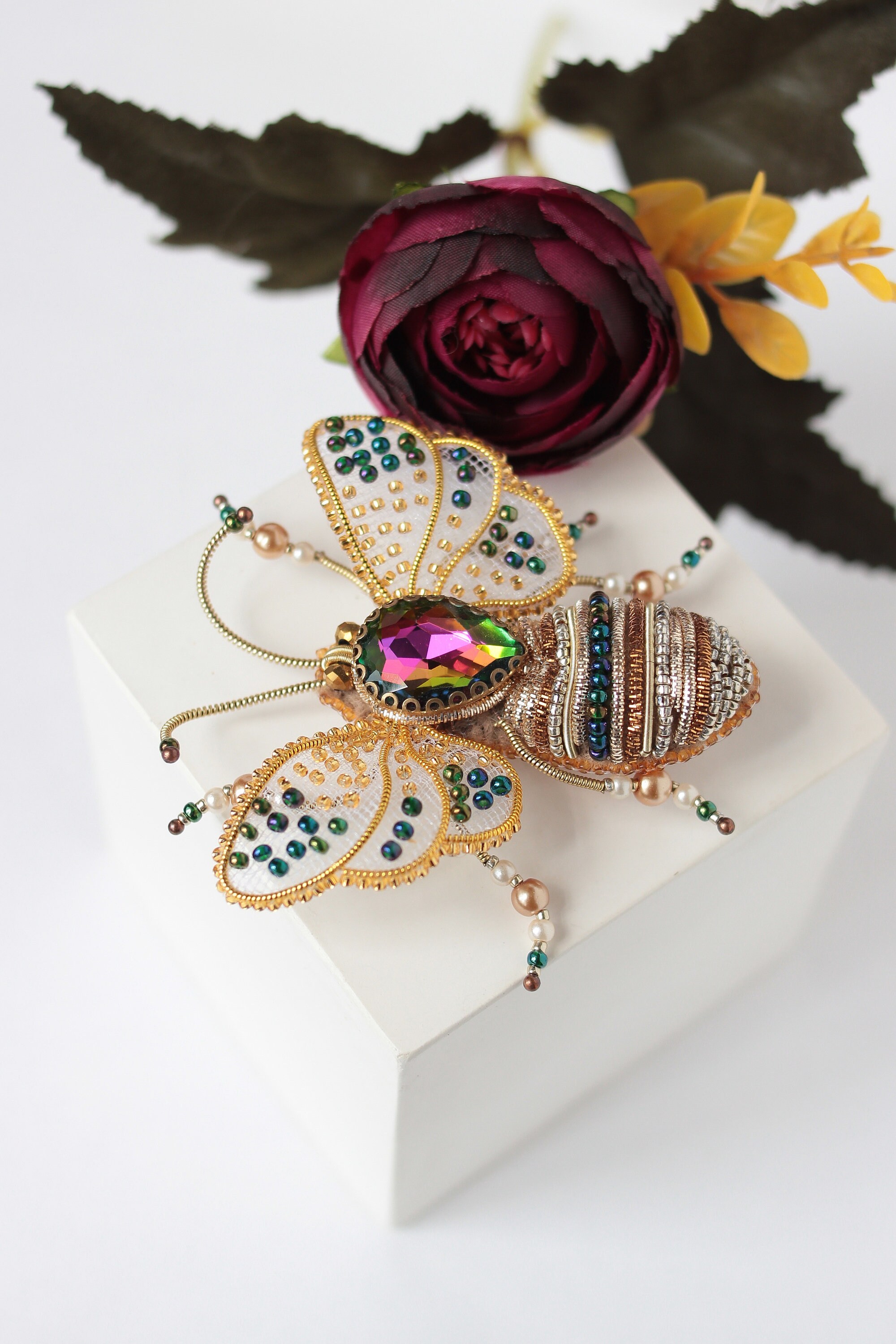 OAK Butterfly Embroidered Bug Brooch Jewelry Insect Pin - Etsy