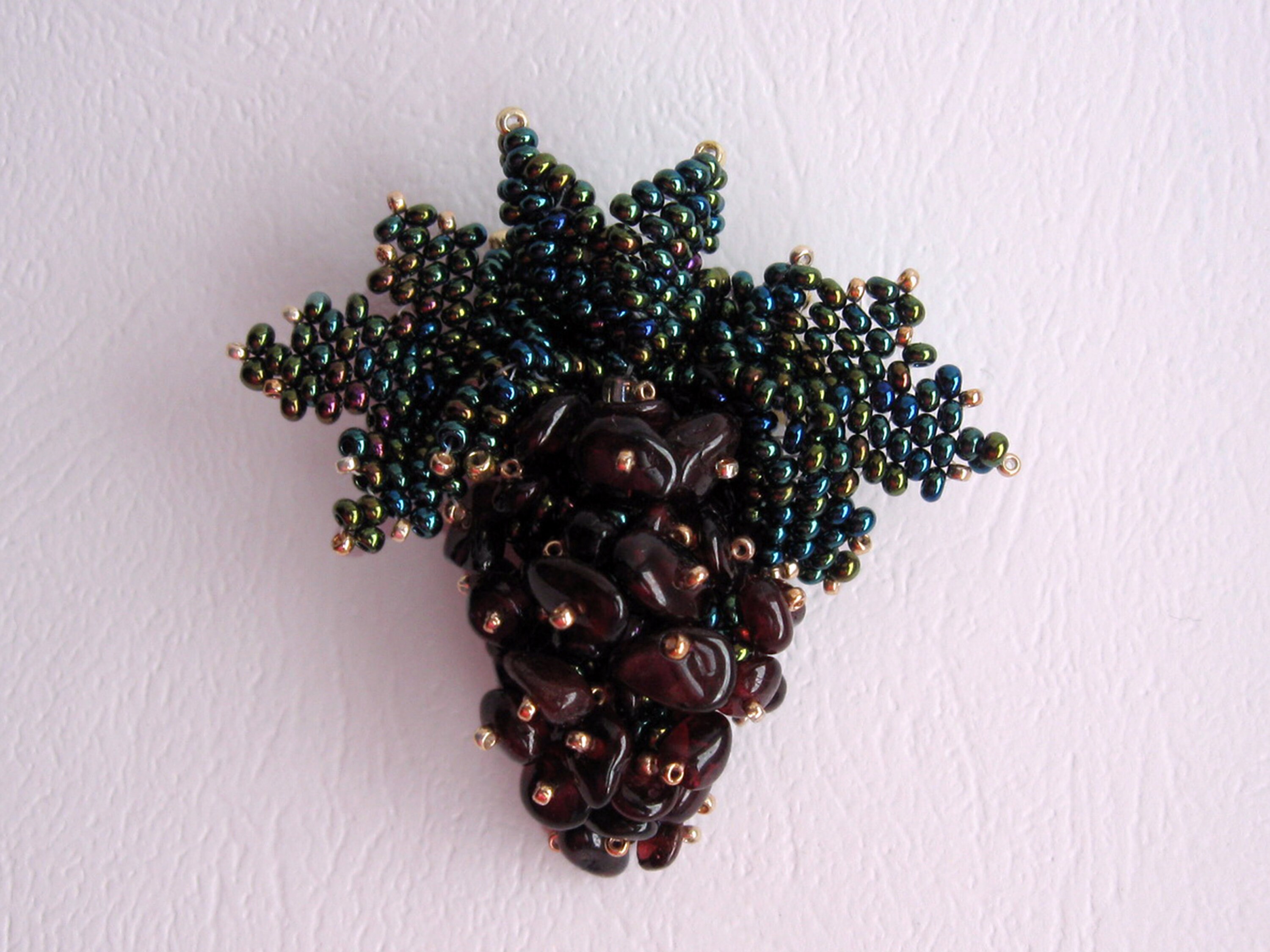 Purple grape pin Beaded brooch Grape cluster brooch with | Etsy