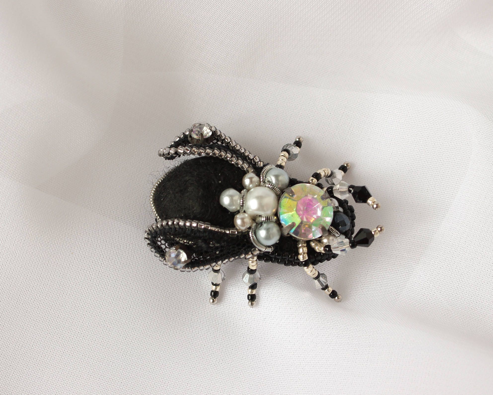 Embroidered Insect Brooch Halloween Gift Beetle Brooch Insect | Etsy