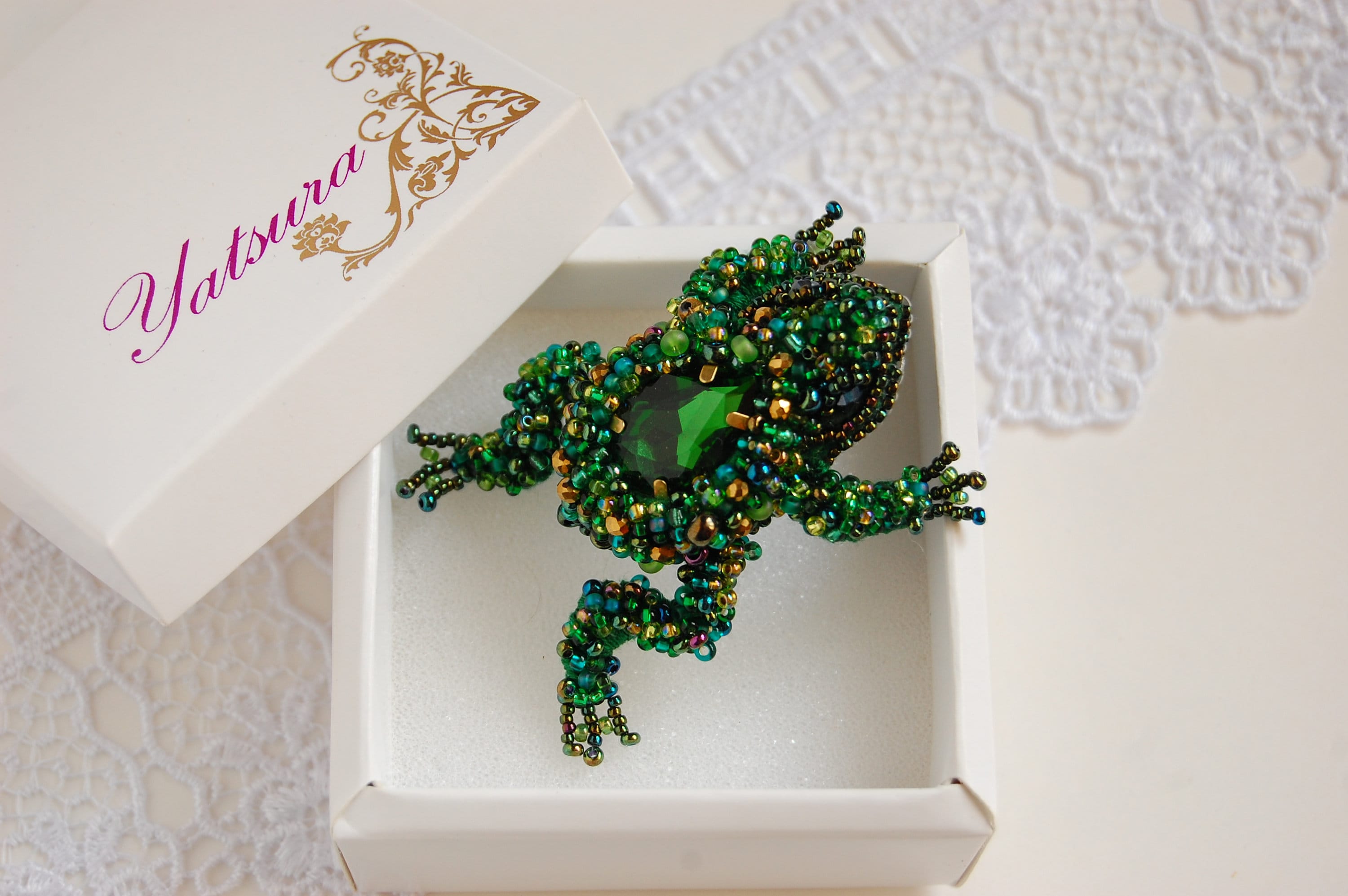 Beaded Embroidered Toad Brooch For-girlfriend Animal Pin Frog Jewelry ...