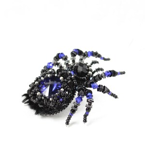 Black Blue Crystal Spider Jewelry Gothic Spider Brooch Halloween Gift ...