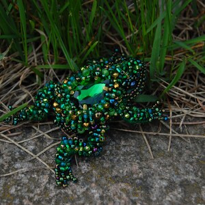 Beaded Embroidered Toad Brooch For-girlfriend Animal Pin Frog Jewelry ...