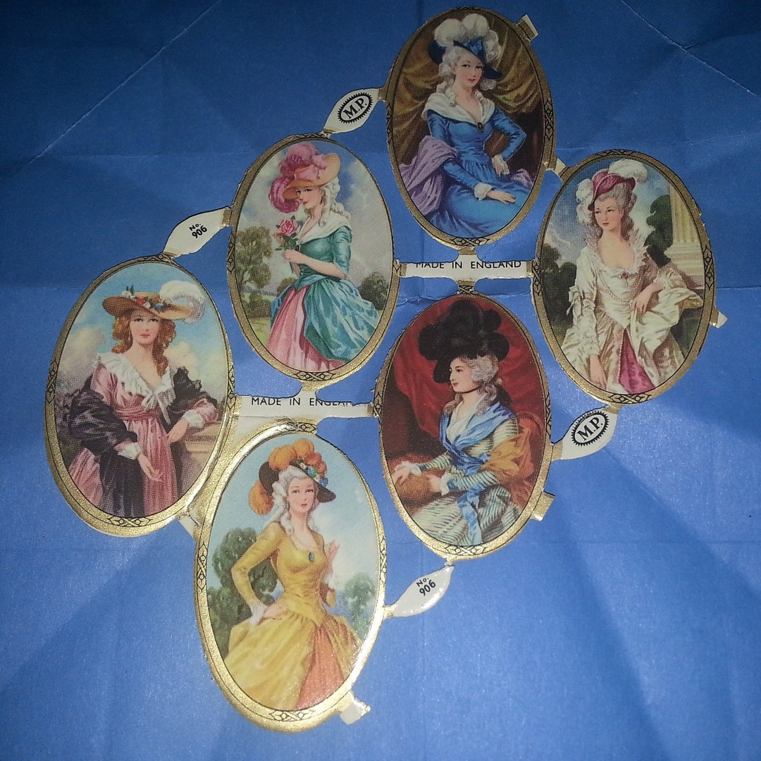 1950s Vintage Die Cut Scraps Ladies Printed by Mamelok Press England No ...