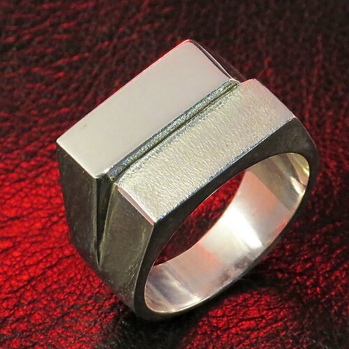 Geometric Ring for Men Sterling Silver Men's Ring - Etsy