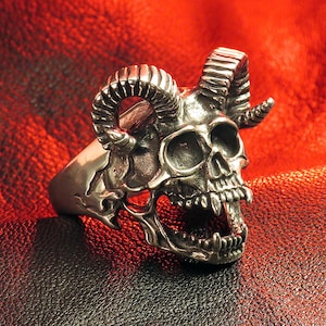 Devil's Skull Ring for Men, Skull Jewelry, Satanic Ring for Women ...