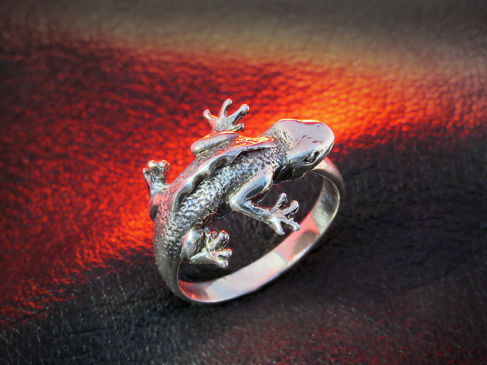 Lizard Ring Sterling Silver Gecko Ring Animal Jewelry | Etsy