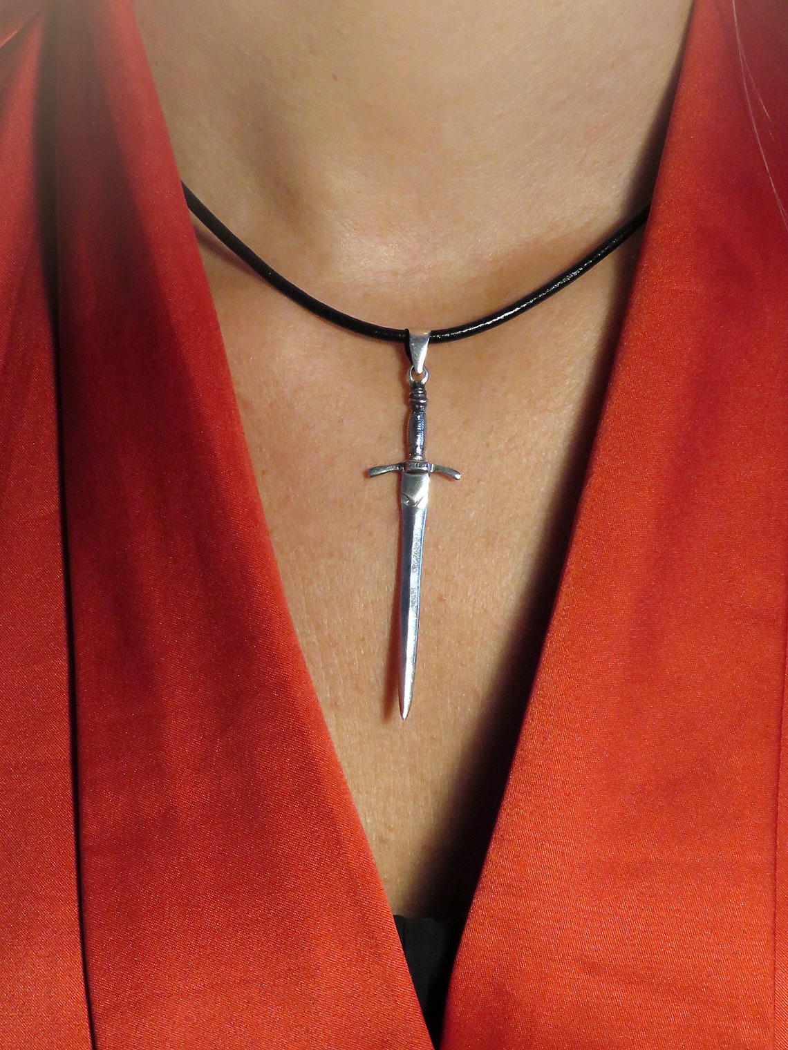 Sterling Silver Medieval Sword Pendant, Weapon Jewelry - Etsy