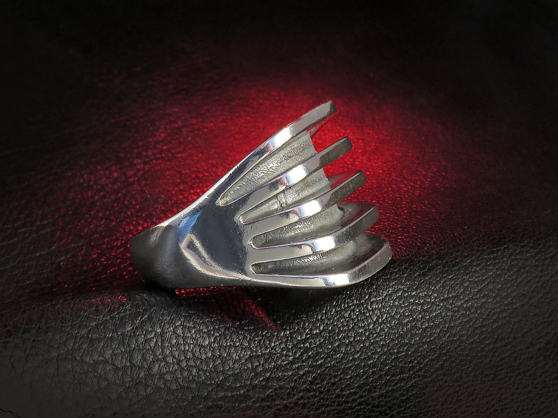 Geometric Ring for Men Sterling Silver Statement Ring Cool - Etsy