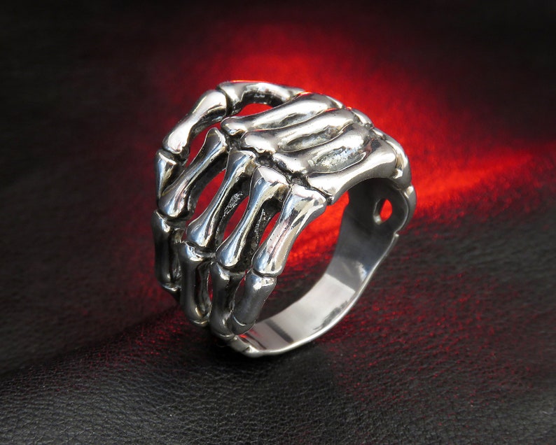 Hand Skeleton Ring Sterling Silver Horror Jewelry - Etsy