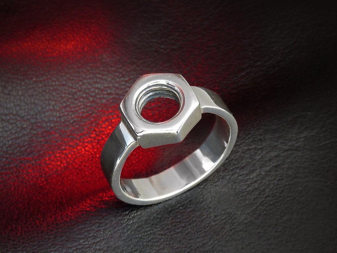Screw Ring, Sterling Silver, Science Jewelry, Steampunk / Industrial ...