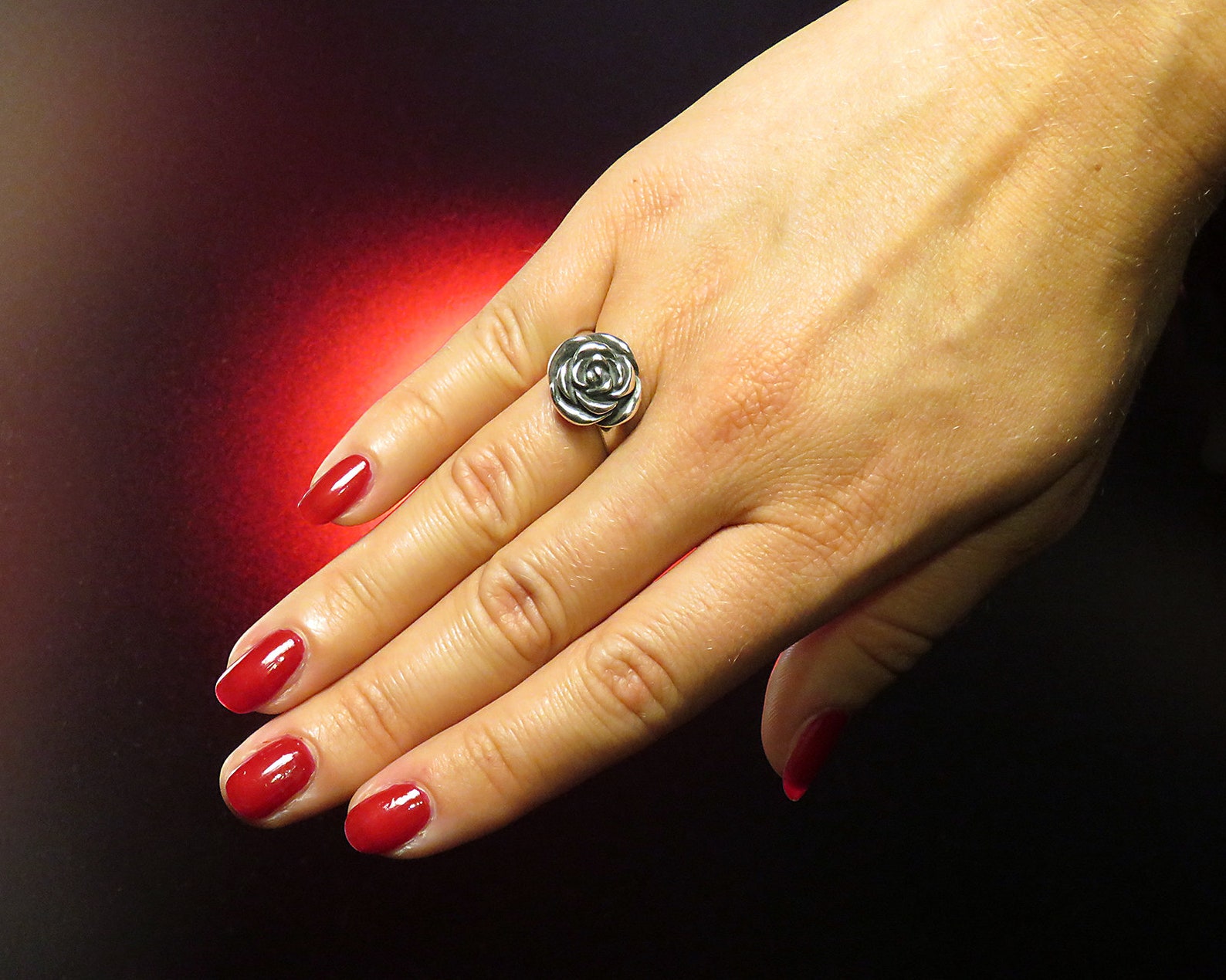 Rose Ring Sterling Silver Rose Jewelry - Etsy