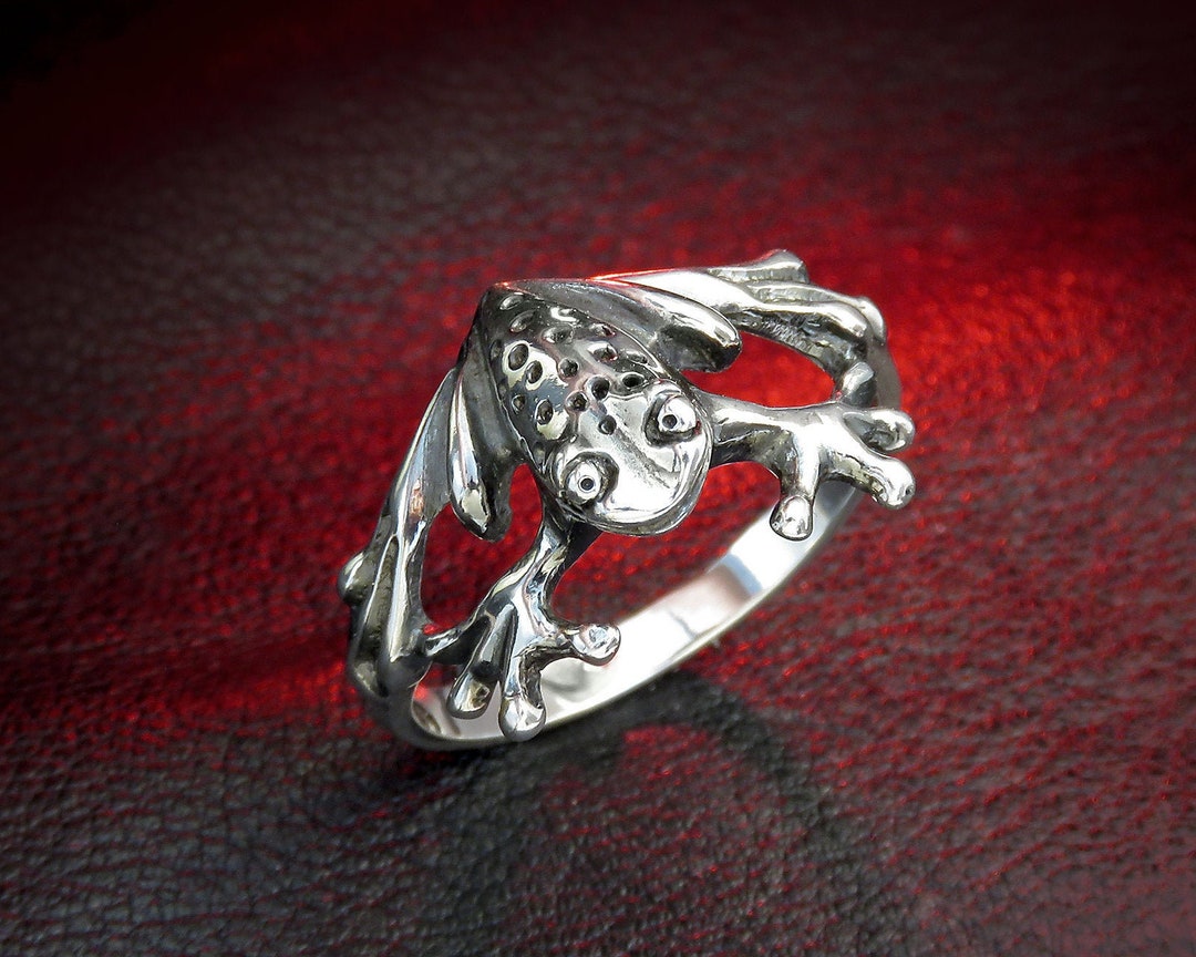 Cute Frog Ring, Sterling Silver, Frog Jewelry - Etsy
