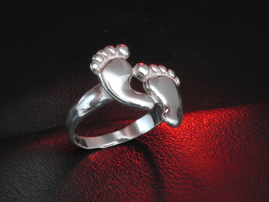 Baby Feet Ring, Sterling Silver, Cute Jewelry - Etsy