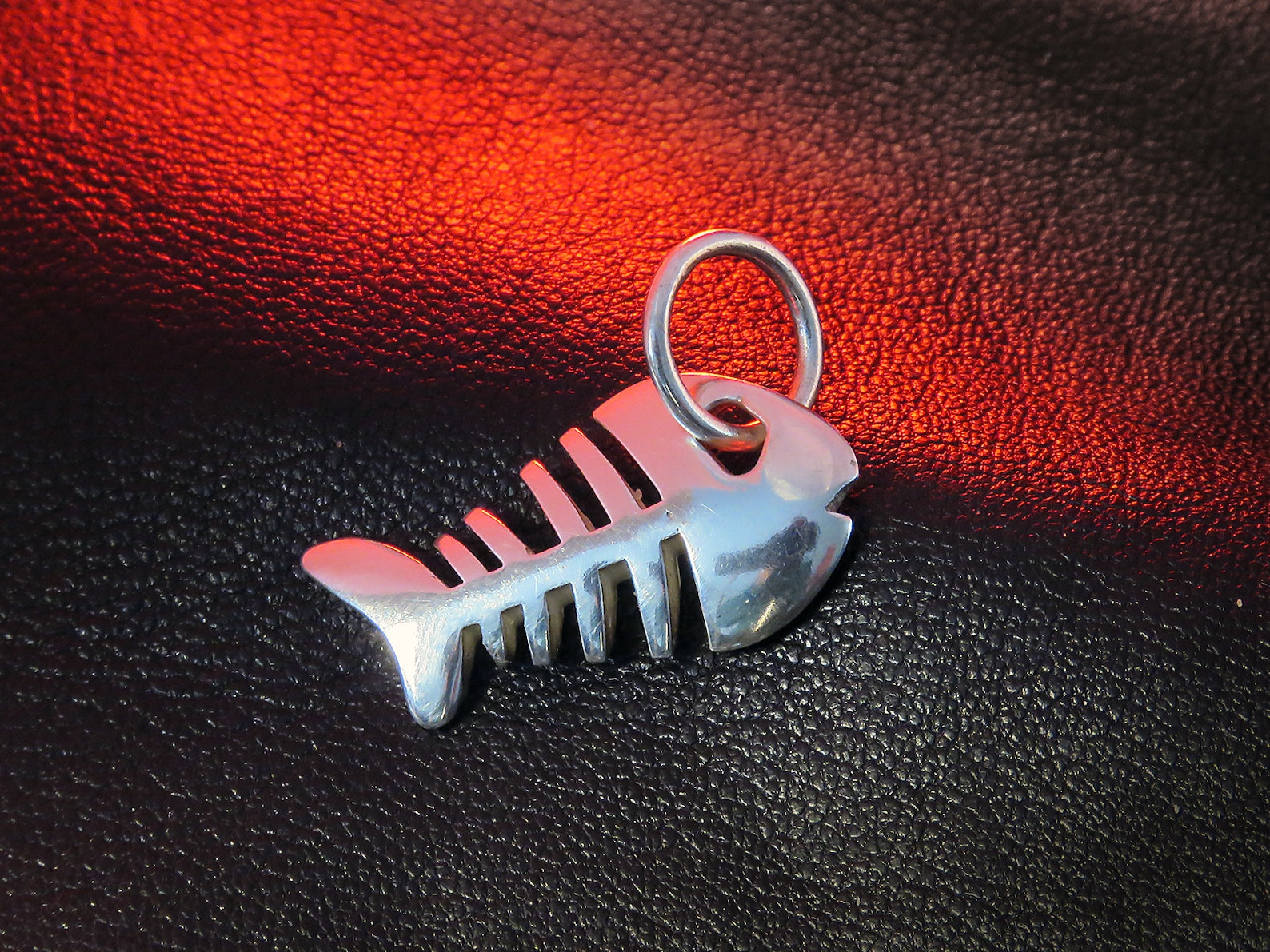 Fish Bone Pendant Sterling Silver Fish Necklace Fish Charm - Etsy