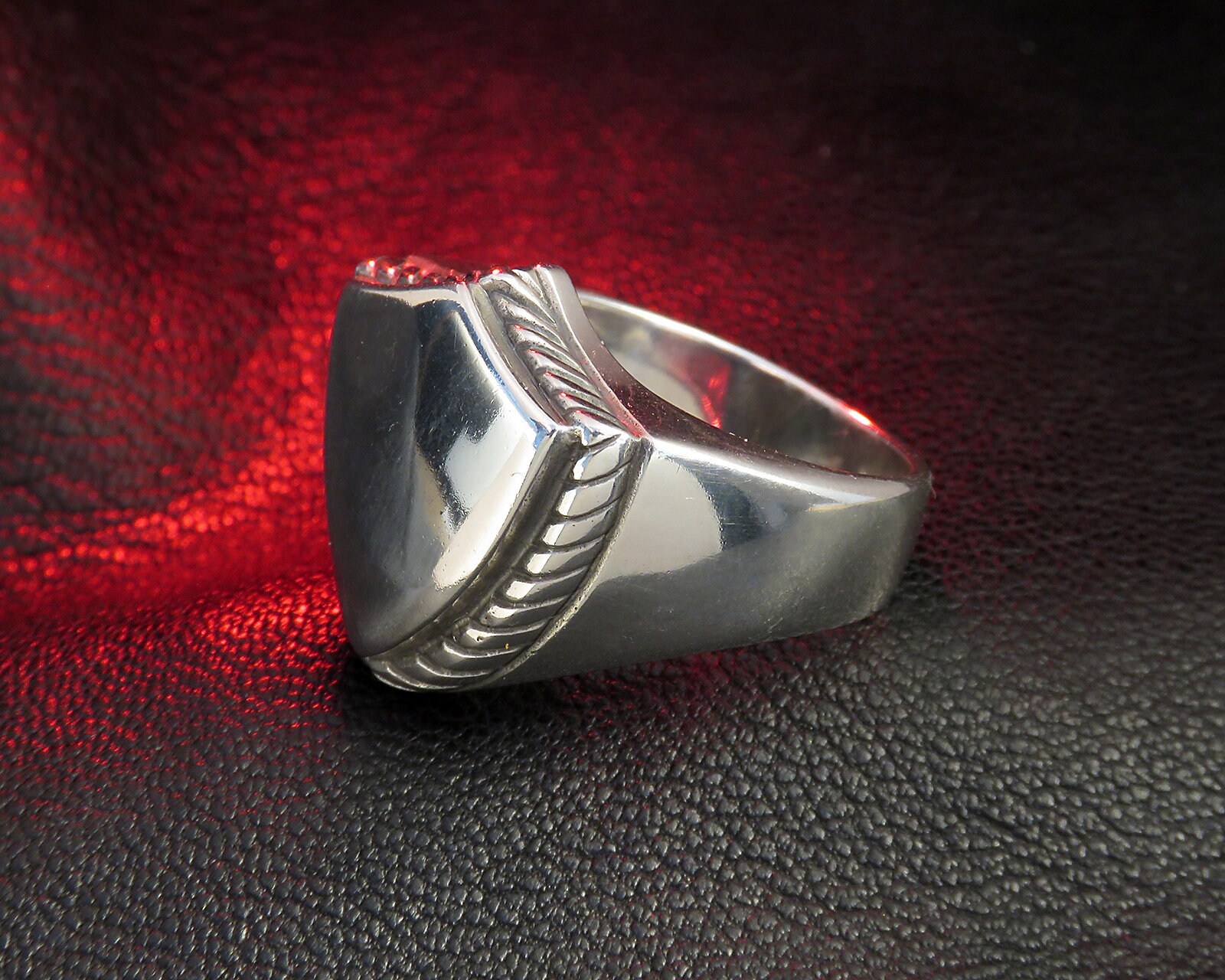 Signet Ring Braided Shield Sterling Silver - Etsy