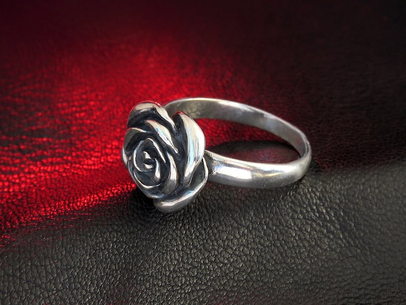 Rose Ring Sterling Silver Rose Jewelry - Etsy