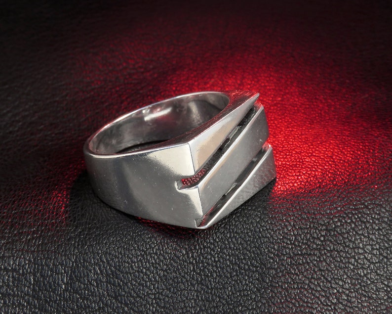 Sterling Silver Ring for Men Geometric Jewelry - Etsy
