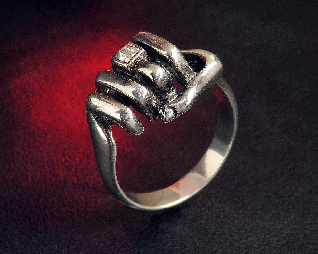 Sterling Silver Fist Ring for Men | Gothic Biker Statement Ring With ...
