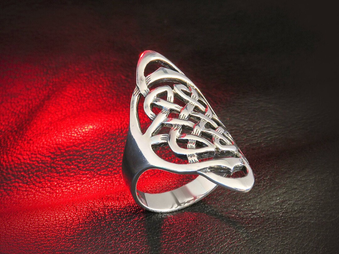 Long Celtic Knot Ring for Women, Sterling Silver, Celtic Jewelry - Etsy