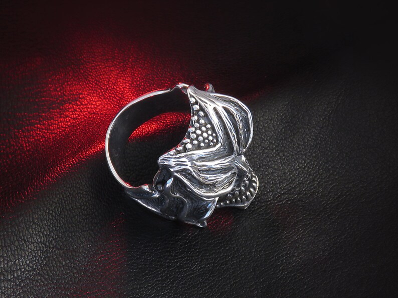 Brutal Monster Ring Sterling Silver Huge Skull Ring Horror - Etsy