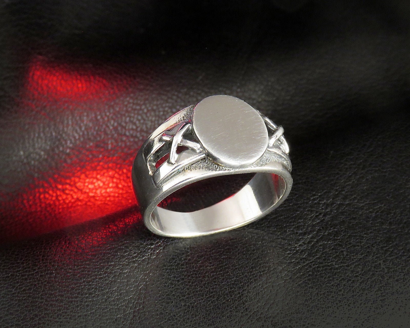 Sterling Silver Signet Ring Oval Signet Ring | Etsy