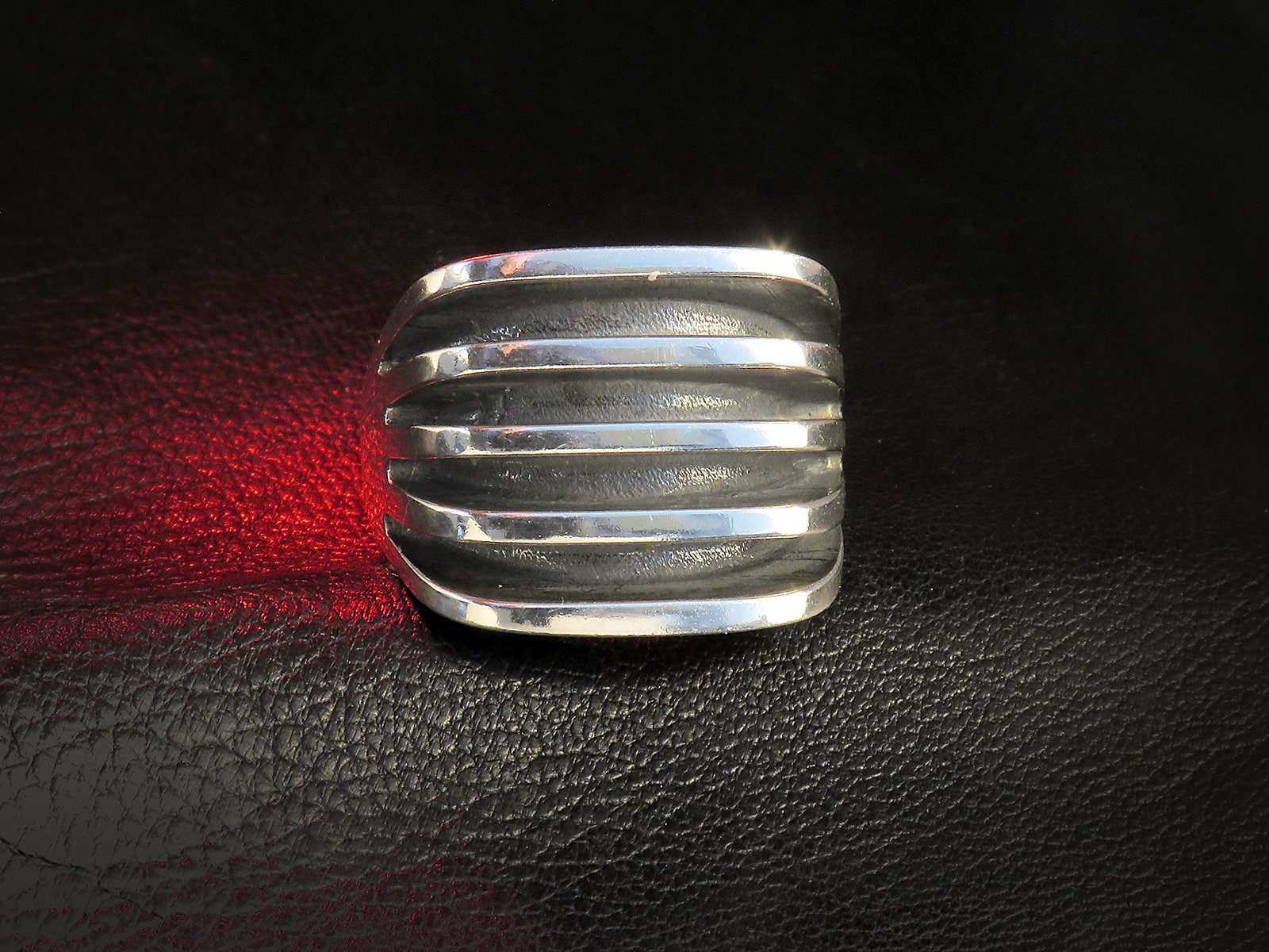 Geometric Ring for Men Sterling Silver Statement Ring Cool - Etsy