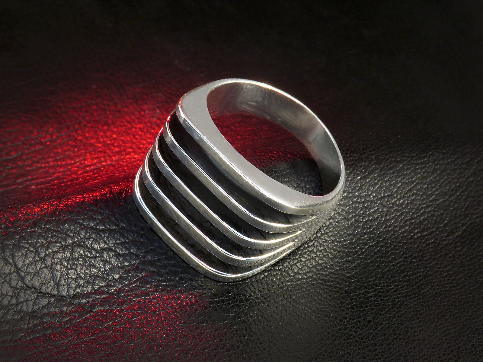 Geometric Ring for Men Sterling Silver Statement Ring Cool - Etsy