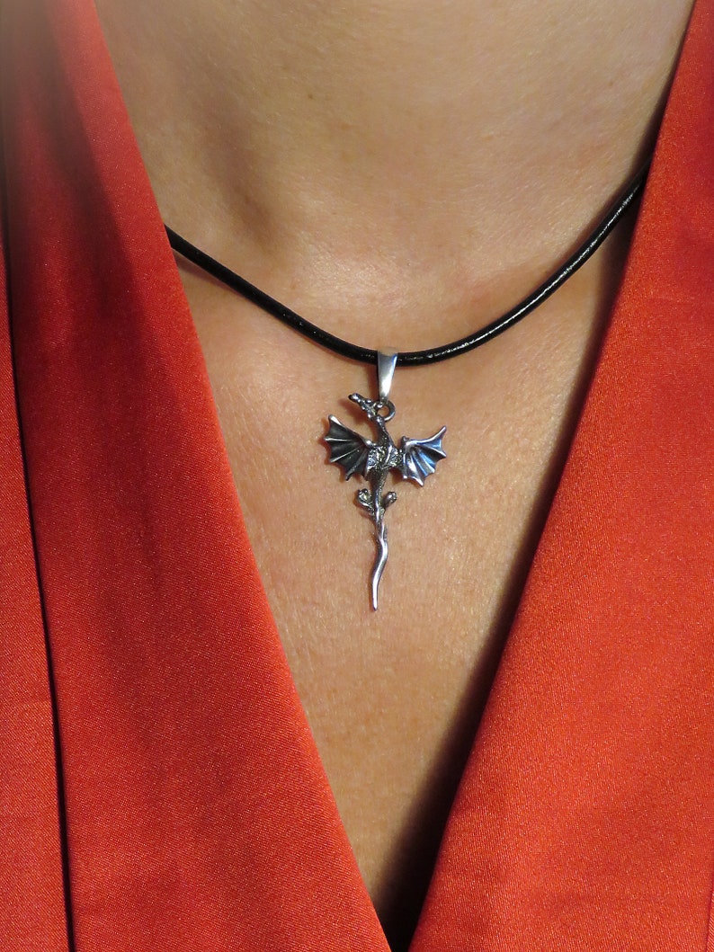 Sterling Silver Dragon Pendant Dragon Jewelry - Etsy