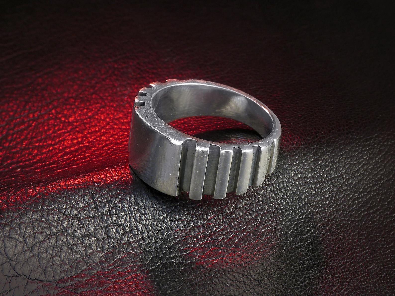 Geometric Sterling Silver Ring for Men Steampunk Ring Modern - Etsy