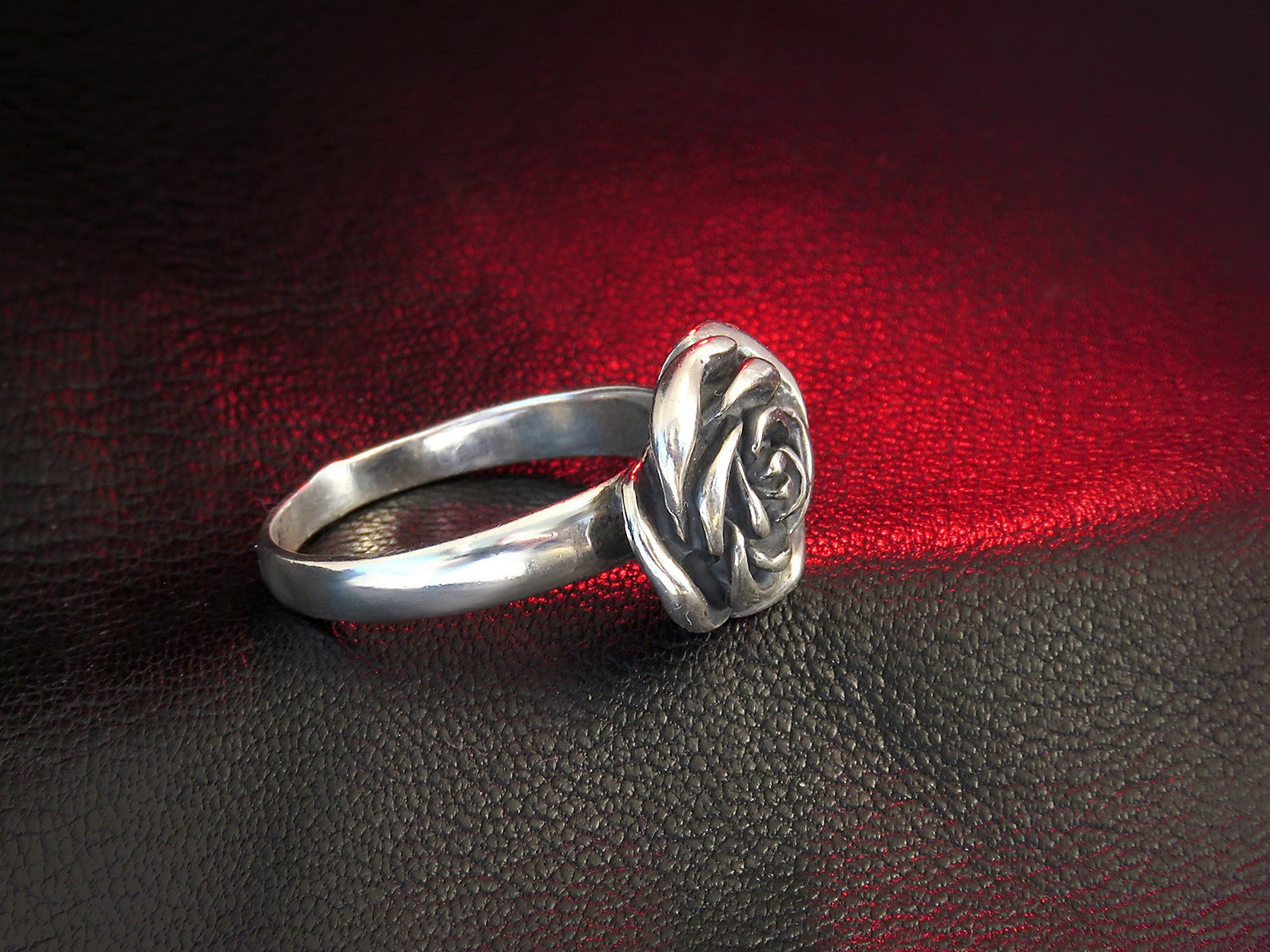 Rose Ring Sterling Silver Rose Jewelry - Etsy