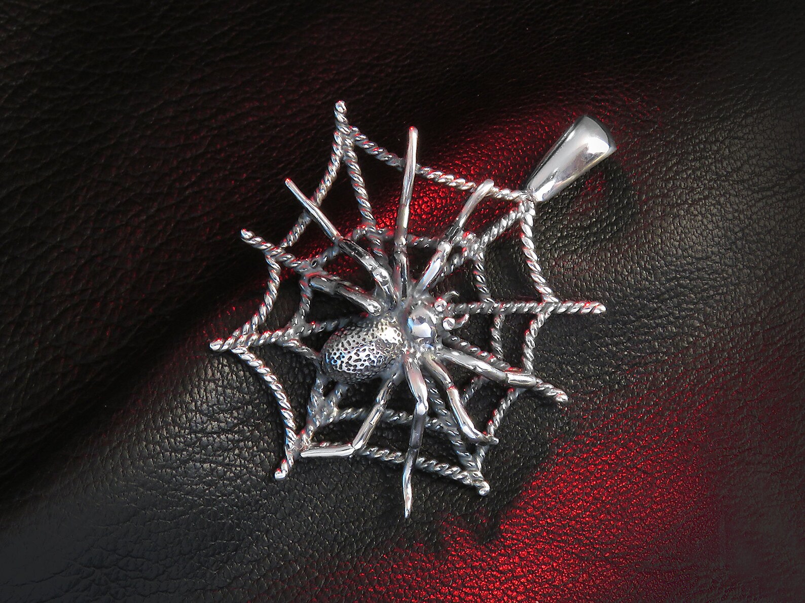 Spider Web Pendant Oxidized Sterling Silver Spider Jewelry - Etsy