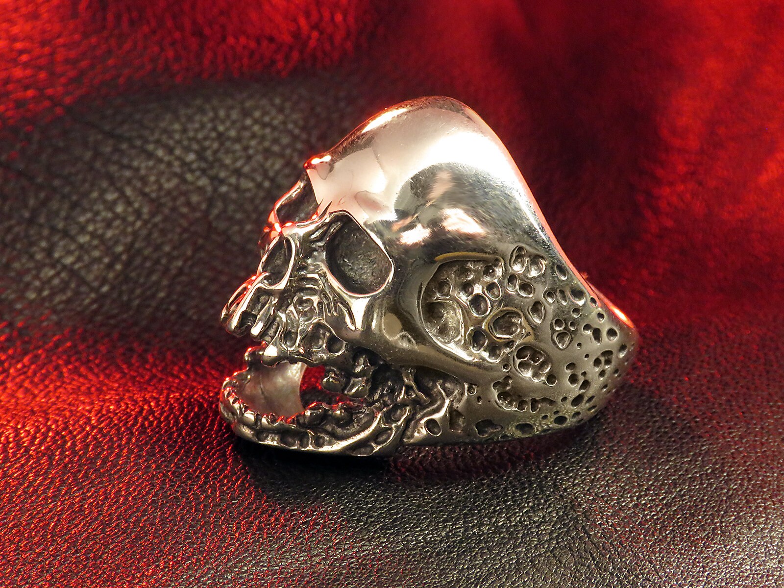 Brutal Silver Skull Ring for Men Skull Jewelry Skeleton | Etsy