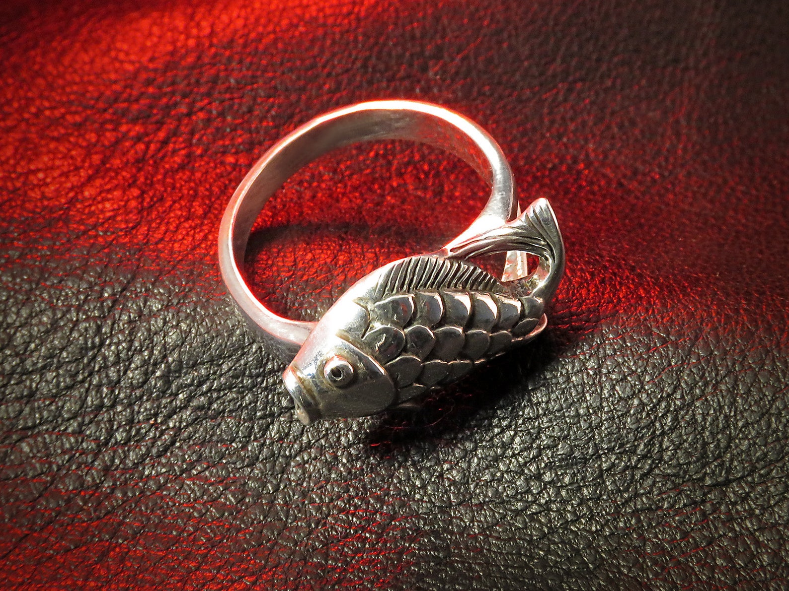 Sterling Silver Fish Ring, Fish Jewelry, Nautical Ring - Etsy