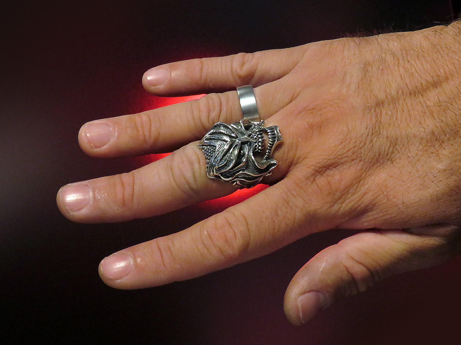 Brutal Monster Ring Sterling Silver Huge Skull Ring Horror | Etsy