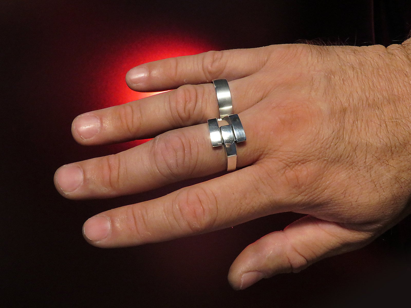 Geometric Ring for Men Sterling Silver Men's Ring - Etsy