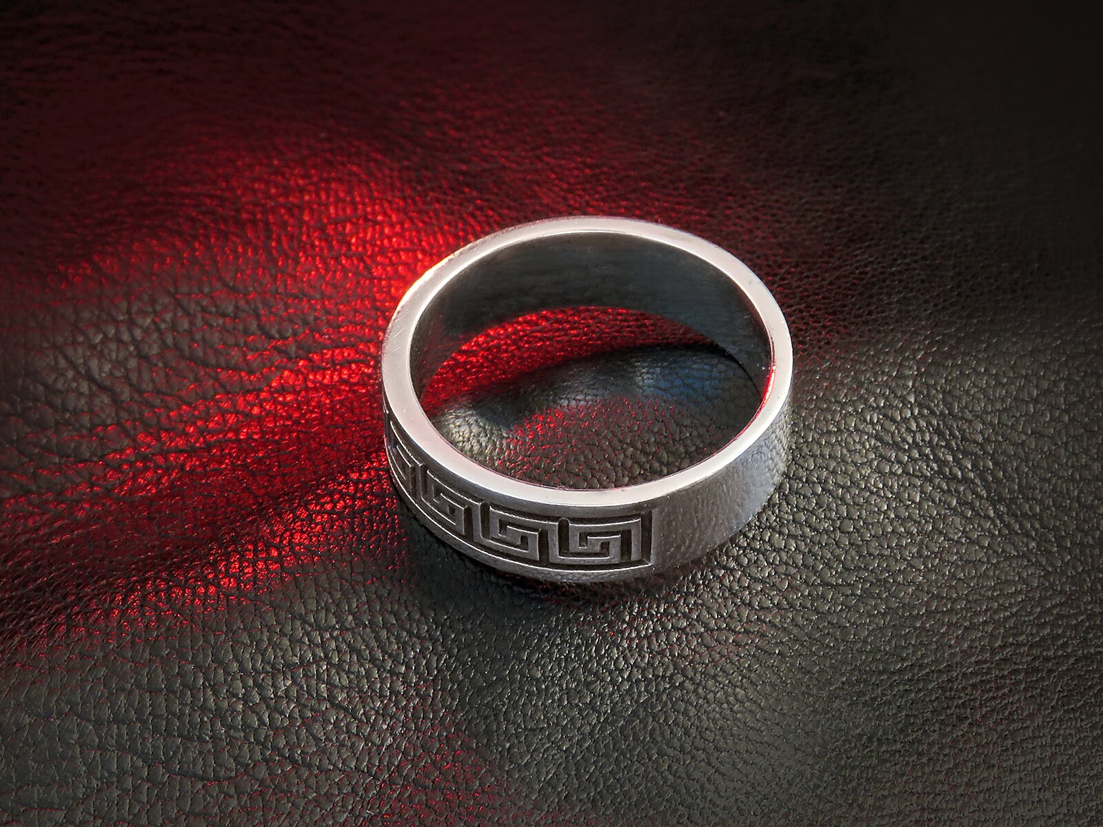 Greek Key Ring, Sterling Silver, Greek Band - Etsy