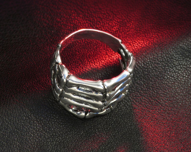 Hand Skeleton Ring Sterling Silver Horror Jewelry | Etsy