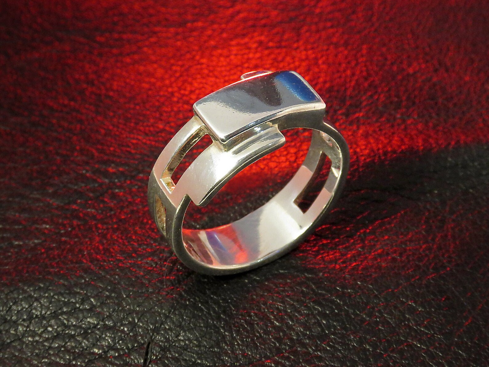 Geometric Sterling Silver Ring Modern Design Ring - Etsy
