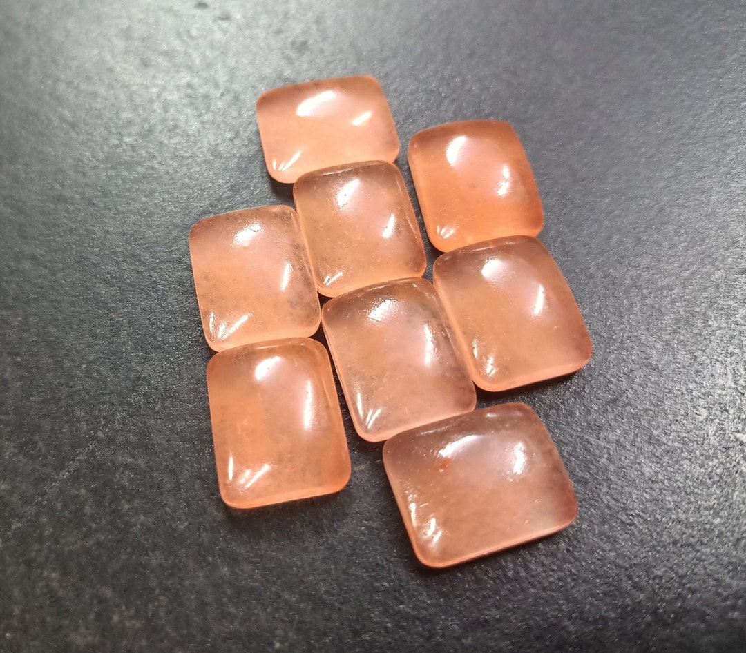 Natural Orange Peach Quartz Natural Gems Rectangle Cabochon" Calibrated ...