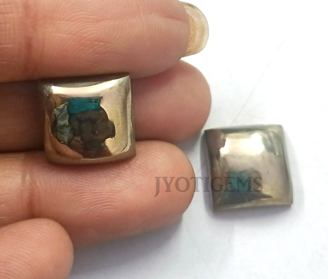 AAA Quality Natural Pyrite Square Shape Cabochon Flat Back Loose ...
