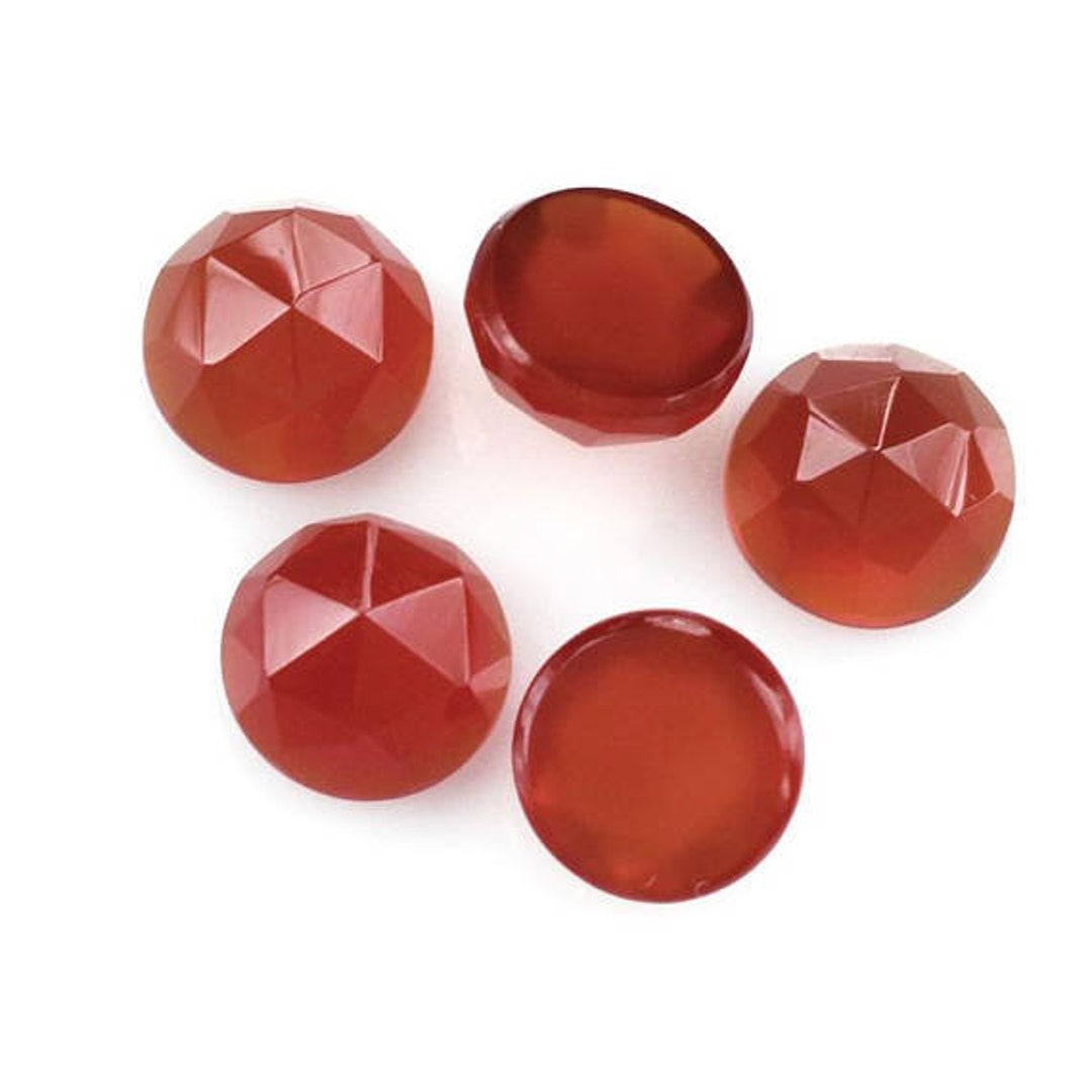 AAA Quality Natural Red Onyx Round Rose Cut Cabochon Flat Back ...