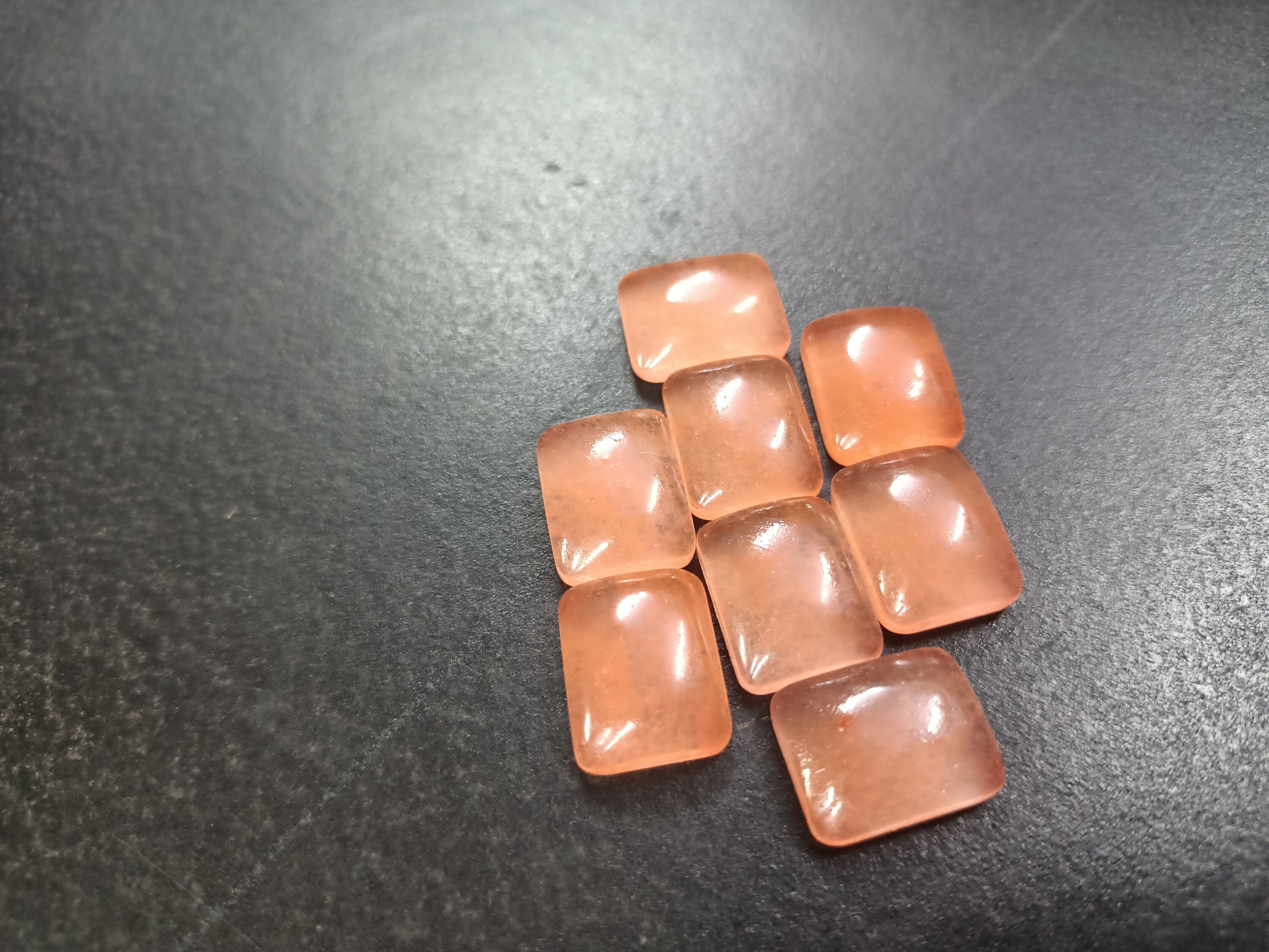 Natural Orange Peach Quartz Natural Gems Rectangle | Etsy