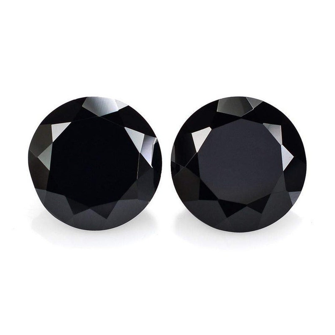 AAA Quality Natural Black Spinel Round Cut Faceted Loose Gemstone ...