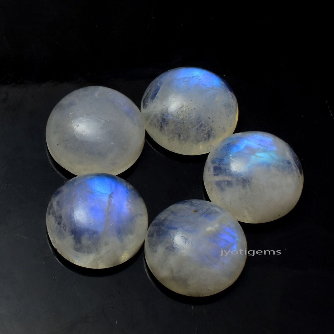 AAA Quality Natural Rainbow Moonstone Round Cabochon Flat Back - Etsy