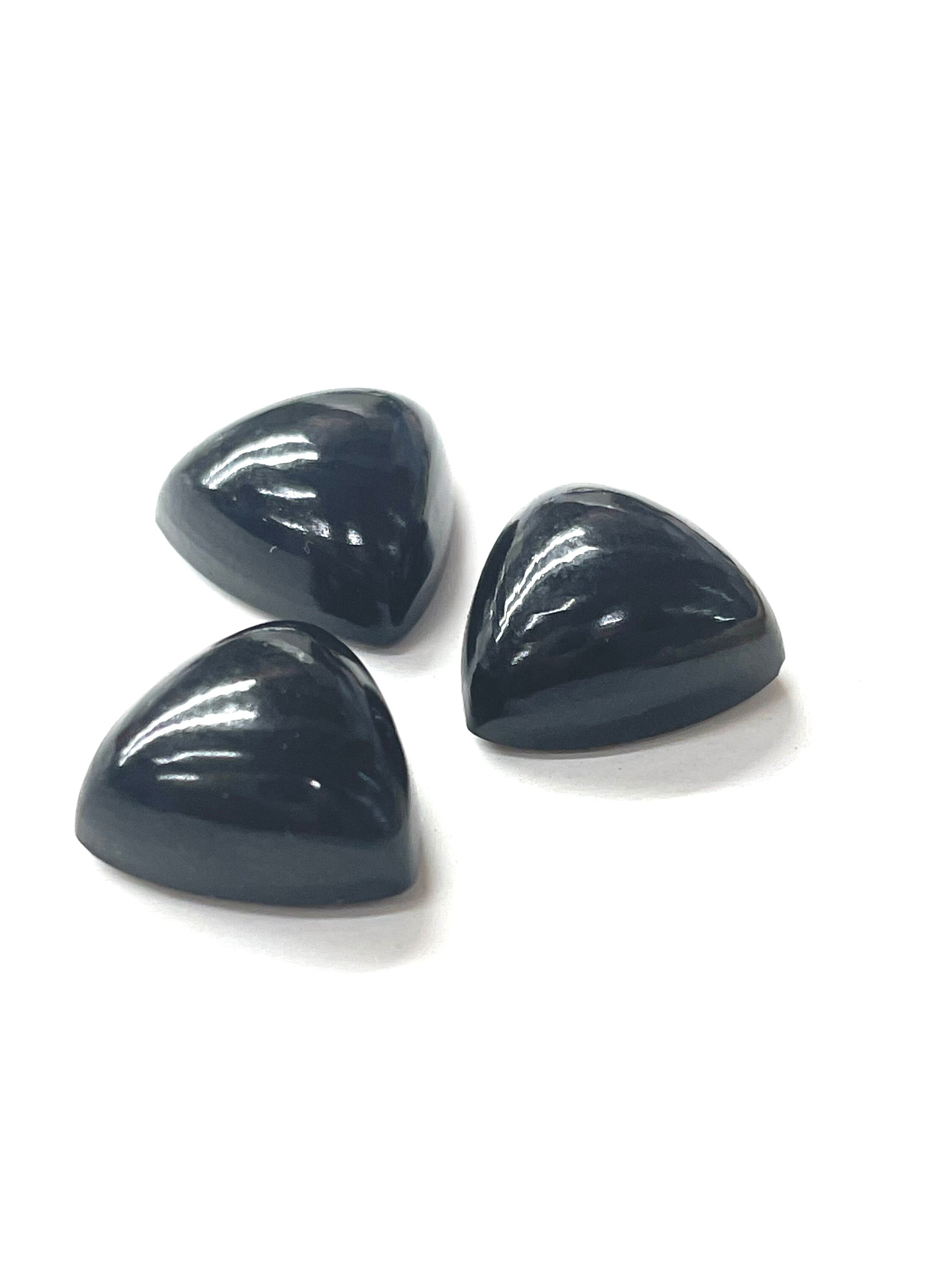 Natural Black Onyx Triangle Shape Cabochon Flat Back - Etsy