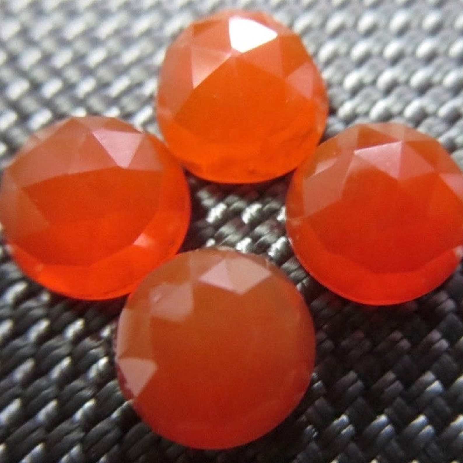 Natural Carnelian Rose Cut Round Shape Cabochon Calibrated Sizes ,4,5,6 ...